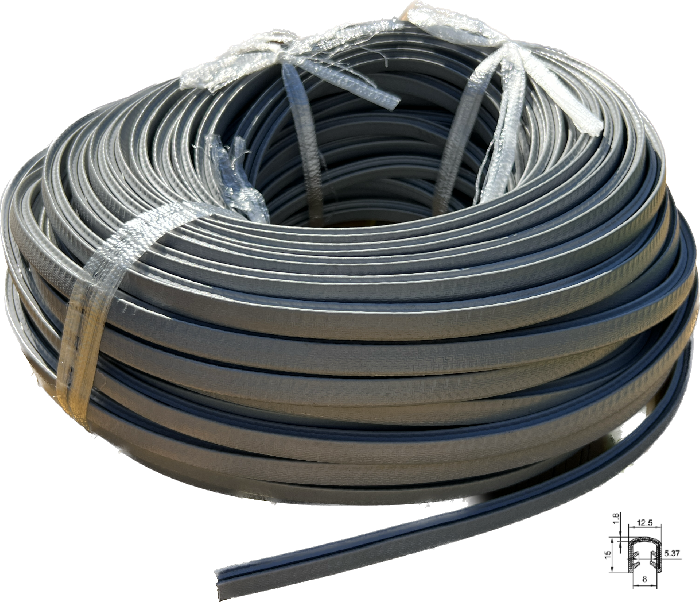 Sharp edge protection 10 m/pack 2-8 mm Sheet metal edge protection with steel insert ( GRAY )